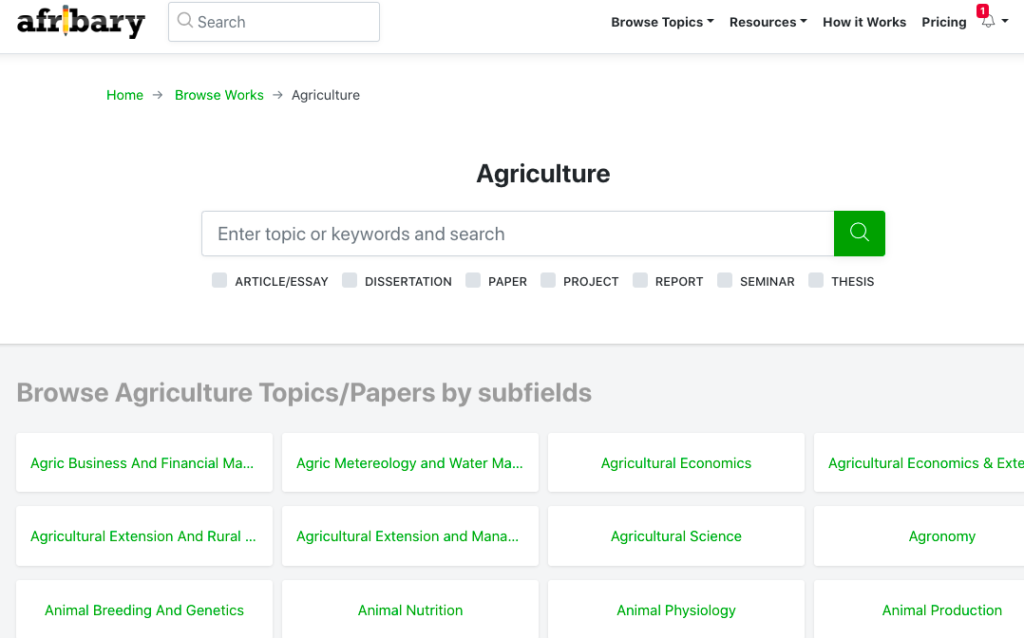 Final Year Project Ideas and Research Topics for Agriculture - Afribary ...