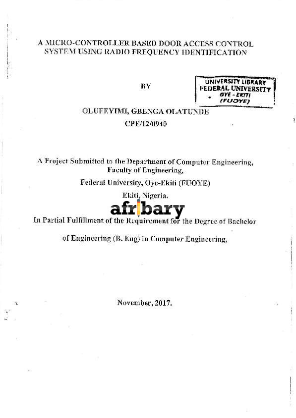 A Micro-Controller Based Door Access Control System Using Radio ...