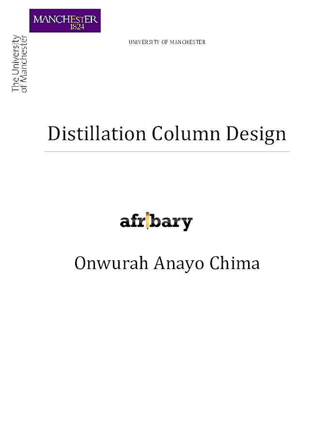 Design of Distillation Column | Afribary