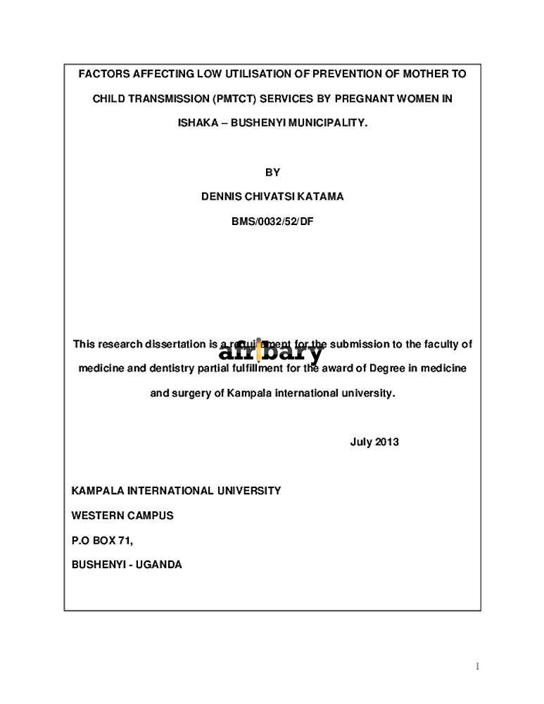 Pmtct Logo Factors Affecting Low Utilisation Of Prevention Of Mother