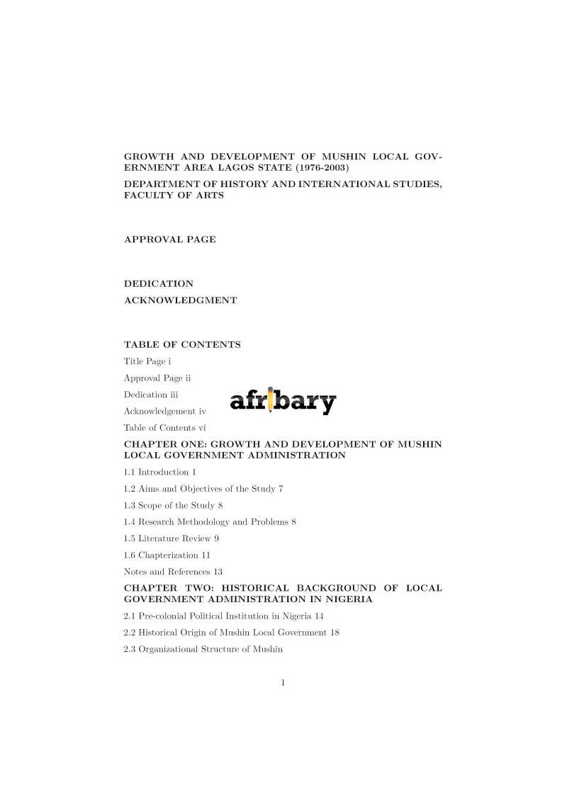 Growth And Development Of Mushin Local Government Area Lagos State ...