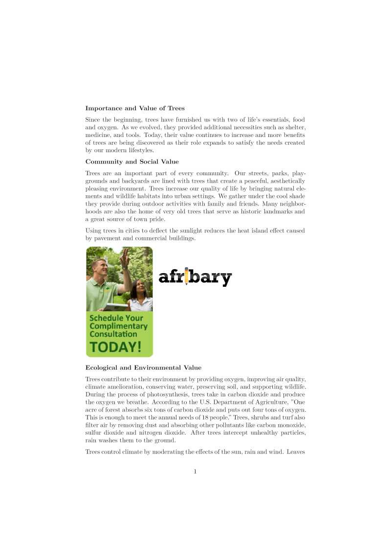 Importance and Value of Trees | Afribary